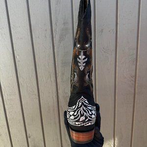 Carreta | Shoes | 82 Black Piteado Design Western Boot | Poshmark